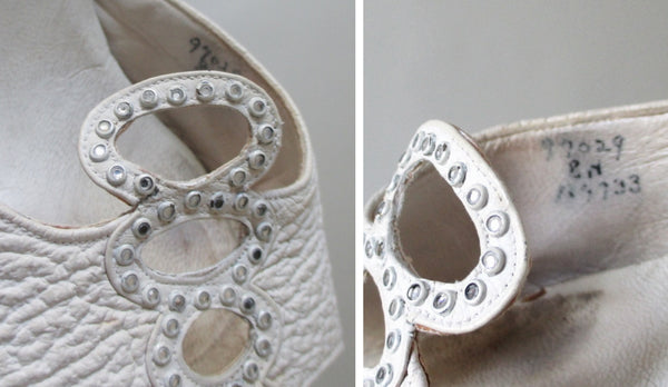 Vintage 50s White Springolator Heels Shoes 8 – Bombshell Bettys Vintage