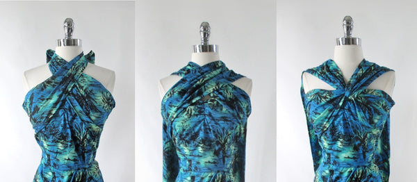 50s Vintage Style Custom Hawaiian Sarong Dress M – Bombshell Bettys Vintage