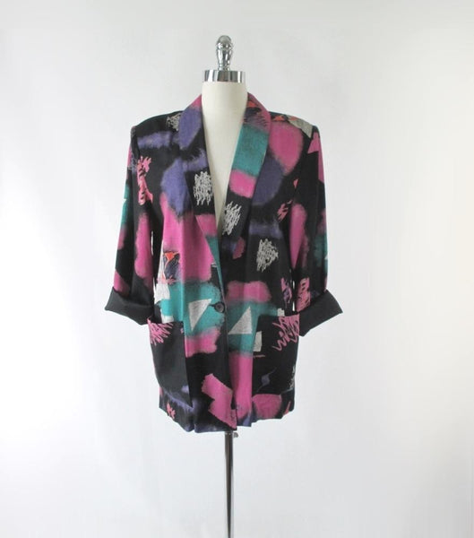 Vintage 80's New Wave Abstract Oversized Blazer XL – Bombshell Bettys ...